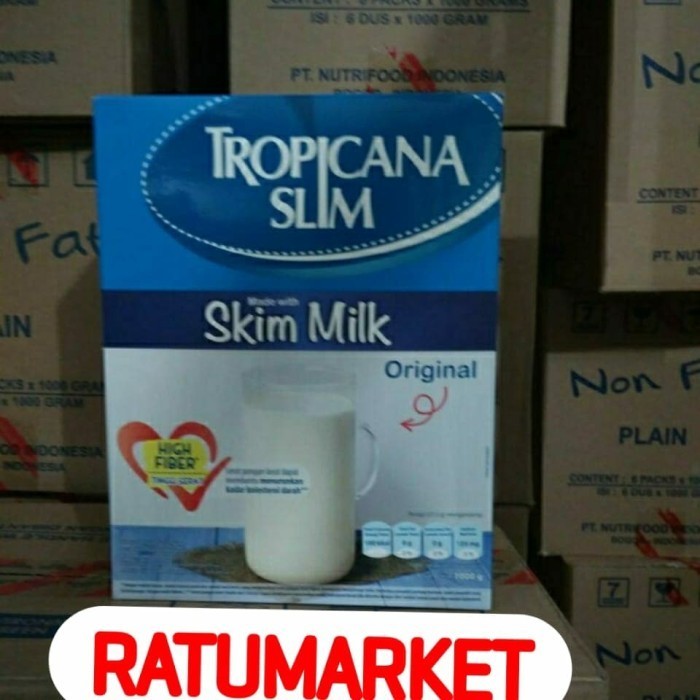 Jual Tropicana Slim Susu Skim Milk Fiber Pro 1000 Gram ( Low Fat Milk ...