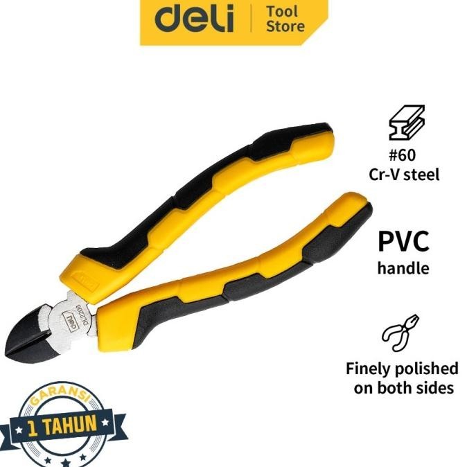 Jual Deli Tang Potong Diagonal / Plier 6/7 inch PVC Alat perkakas ...