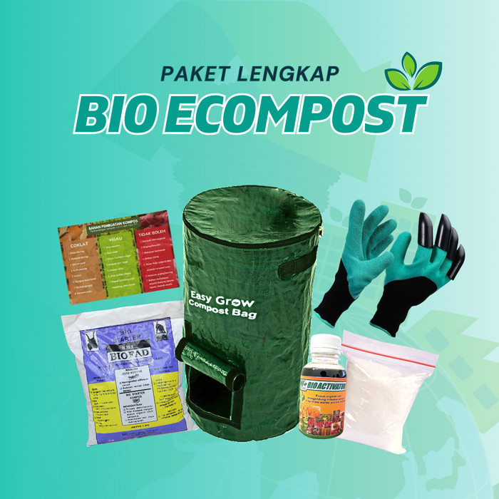 Jual TERUJI Bio Ecompost Paket Komposter Lengkap Compost Bag 80 Liter ...