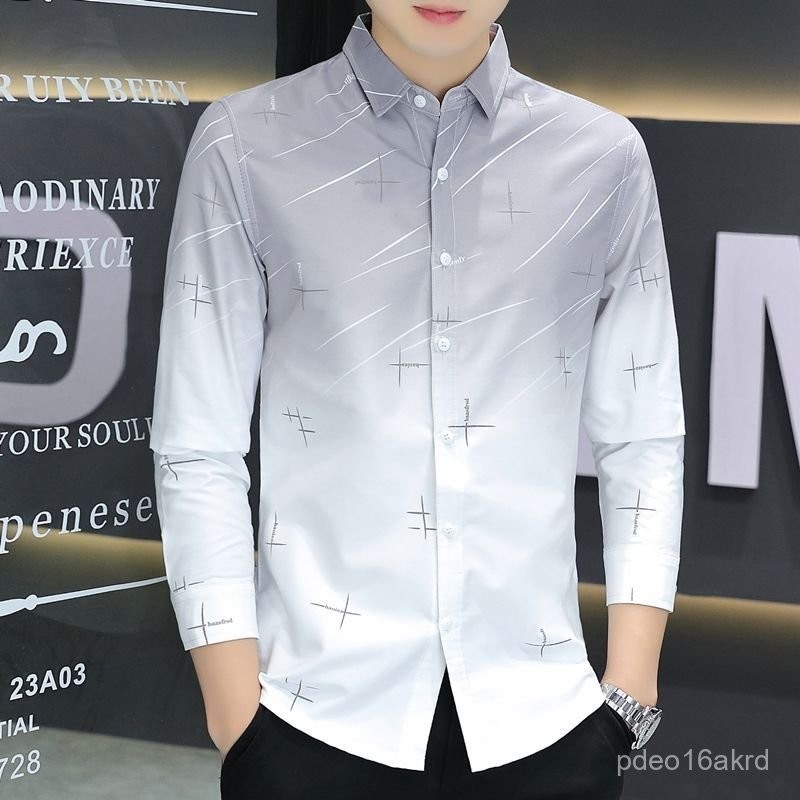 Jual Kemeja Pria Lengan Panjang, Baju Gaya Korea Anti Kerut, Baju ...