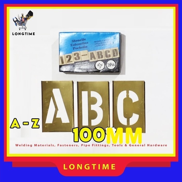 Jual Brass Stencil Letter 100mm Stensil Huruf A-Z Interlocking Stencil ...