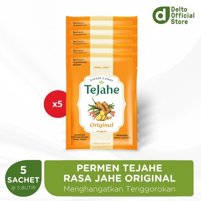 Jual 5X Sachet Permen Tejahe Rasa Jahe Original - Permen Jahe ...