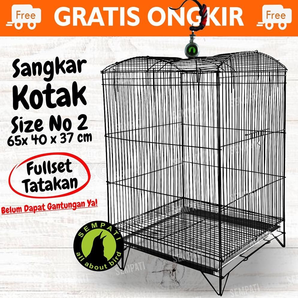 Jual Sangkar Kandang Kotak Besi Gantung Lipat No 2 Sangkar Burung Kacer ...