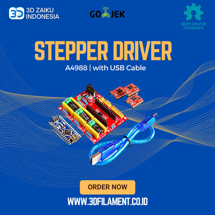Jual Terlaris!! Reprap Kit Cnc Shield Arduino Nano A4988 Stepper Driver With Usb Cable | Shopee ...
