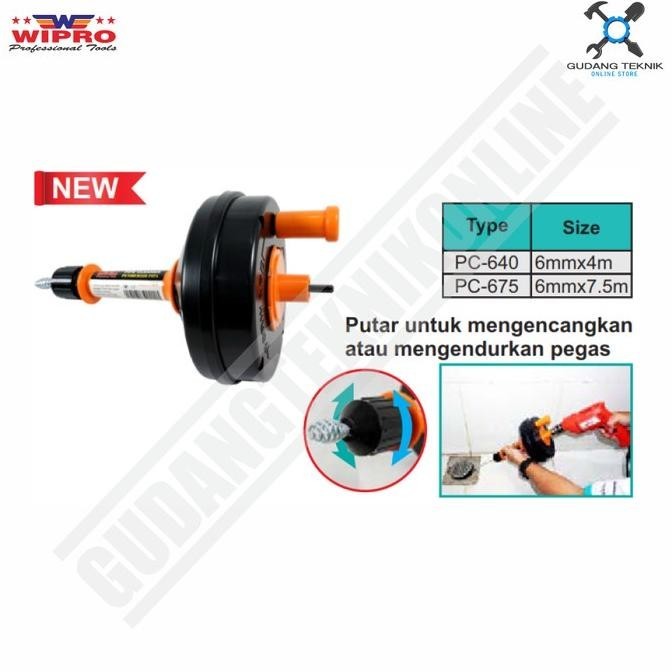 Jual Alat Pembersih Pipa Tersumbat 4 Meter PC640 WIPRO / Pipe Drain Cleaner Melancarkan Saluran ...