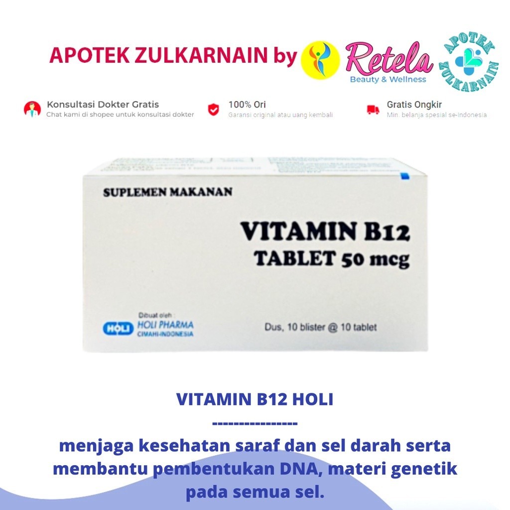 Jual Vit B12 50Mcg Tab 100`S | Shopee Indonesia