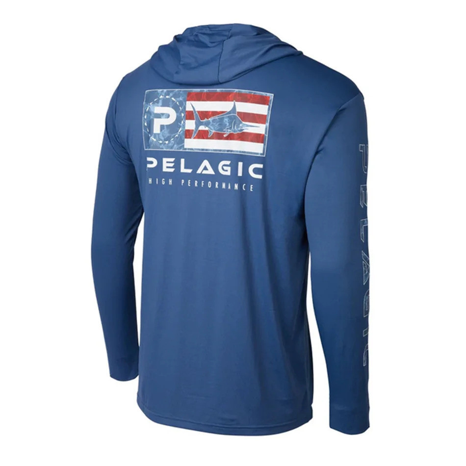 Jual 2024 Pelagic Fishing Clothes Men Hooded Long Sleeve Fishing Shirt ...