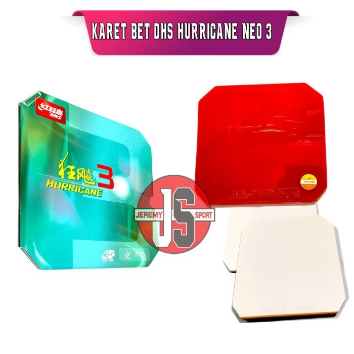 Jual Karet Bet / Rubber Bat Tenis Meja Dhs Hurricane 3 Neo Original | Shopee Indonesia