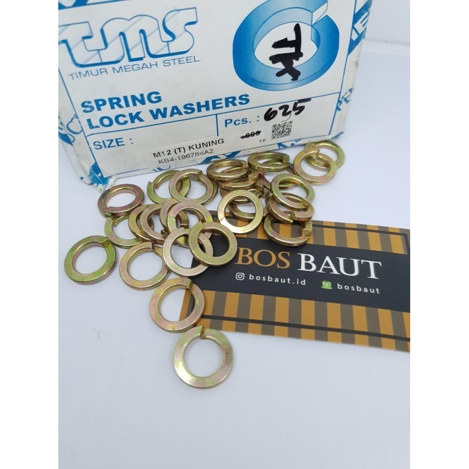 Jual Ring Veer Besi Kuning - Spring Washer Ukuran M12 | Shopee Indonesia