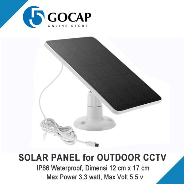 Jual SOLAR PANEL CCTV 5W - 5V OUTDOOR | PANEL SURYA 5 W - 5V / SP-5W ...