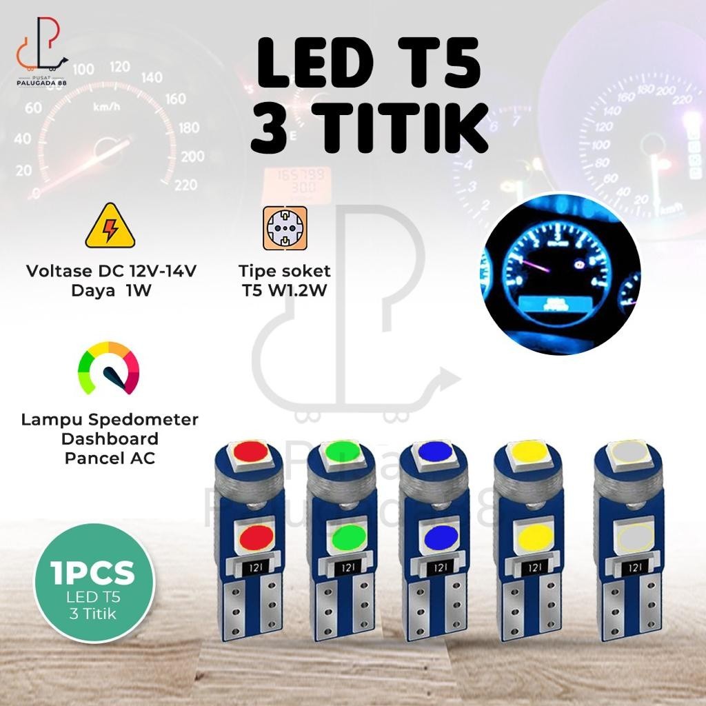 Jual Lampu LED T5 Speedometer Dashboard 3 titik mata SMD 1210 Mobil ...
