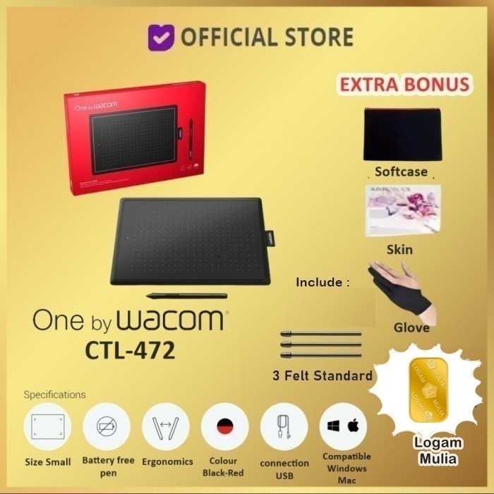 Jual Wacom One Small CTL - 472/K0-CX Creative Pen Tablet CTL472 CTL 472 ...