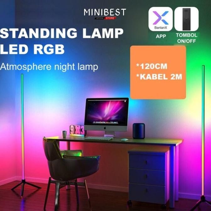 Jual Lampu RGB Stand Sudut Lantai Minimalis / Lampu Dekorasi standing ...