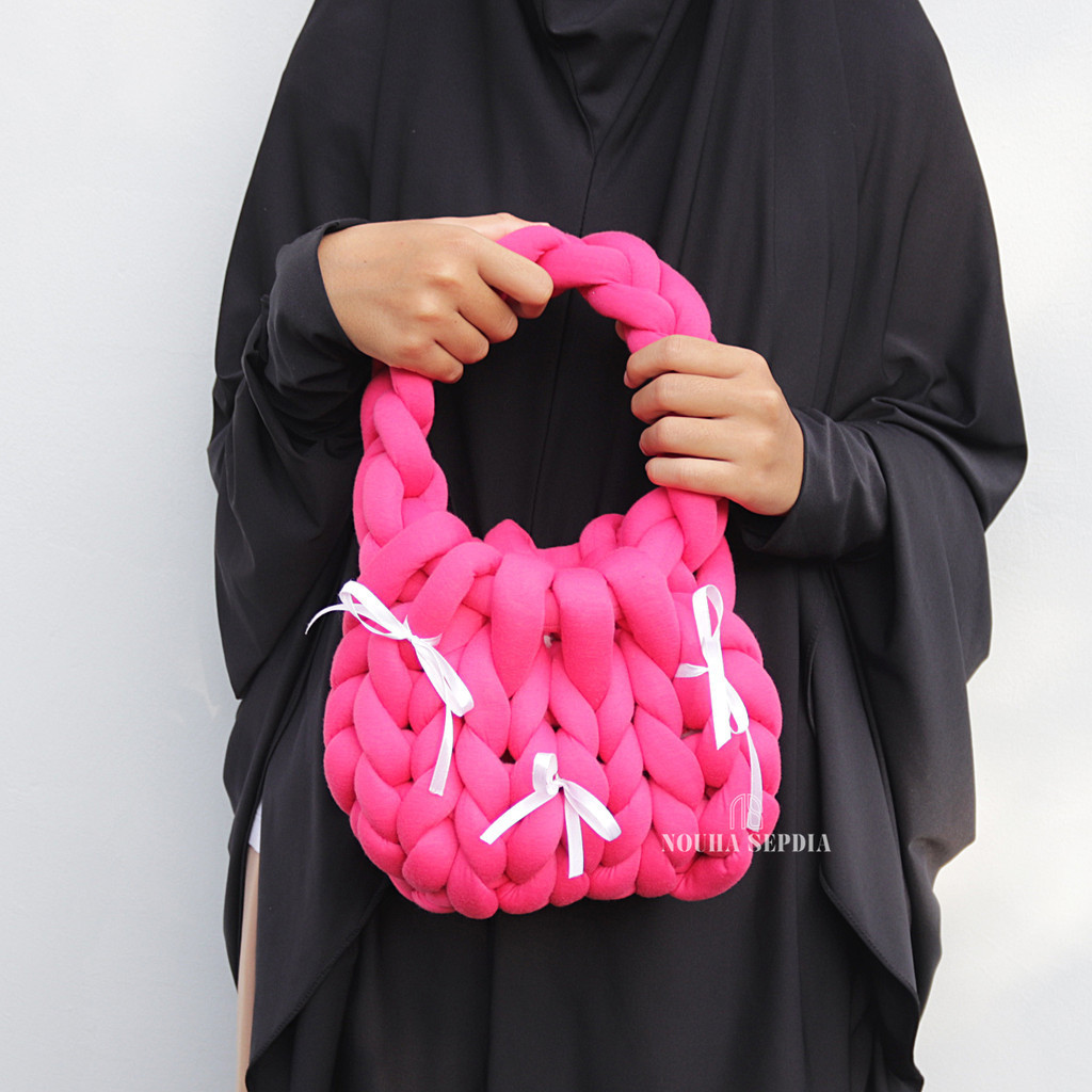 Jual Cotton Chunky Knit Bag, Crochet Bag, Handmade Bag, Tas Lucu ...