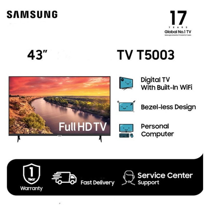 Jual Samsung TV 43T5003 43" T5003 FHD LED TV UA43T5003AKXXD UA43T5003 43T5003 | Shopee Indonesia