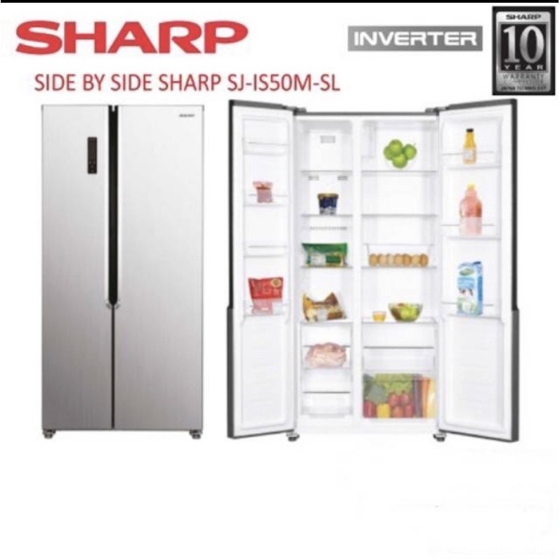 Jual Sharp Kulkas 2 Pintu Side by Side 472 Liter Inverter SJ-IS50M-SL SJ IS50M SL50MSL SJIS50M ...