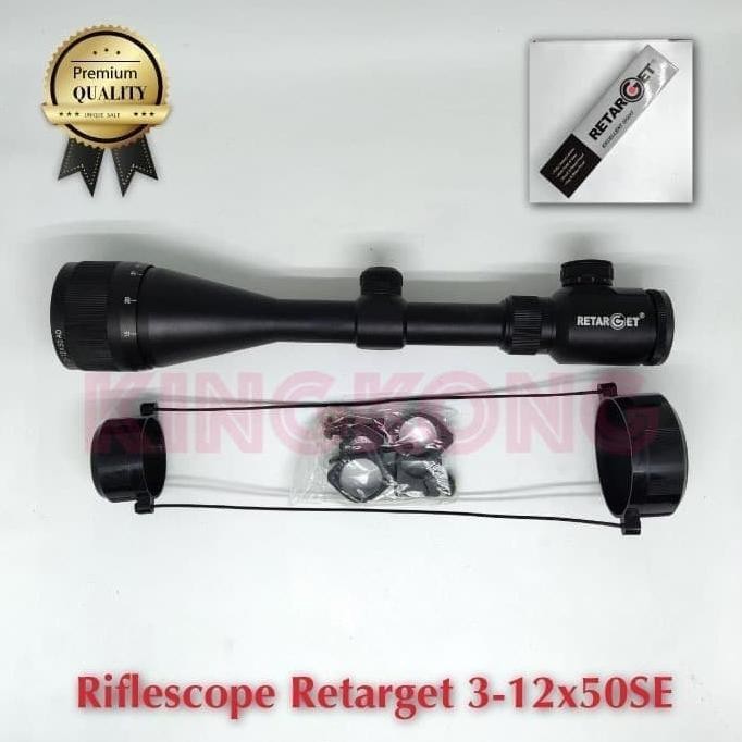 Jual Teleskop Rifflescope Senapan Angin Retarget 3-12X50SE Aksesoris ...