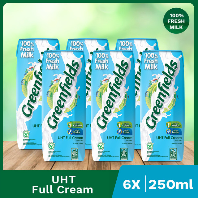 Jual Greenfields Susu UHT Full Cream 250ml x 6 pcs | Shopee Indonesia