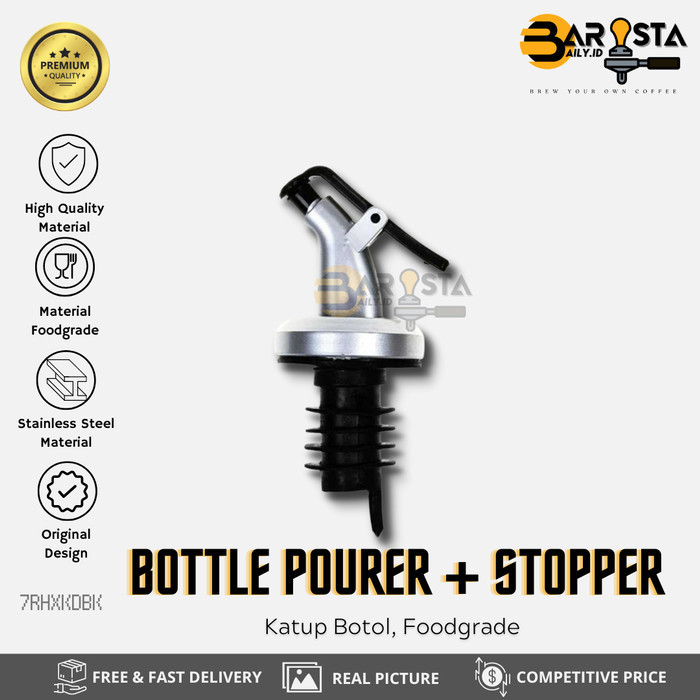 Jual Bottle Pourer With Stopper Tutup Botol Syrup Minyak Kecap Olive ...