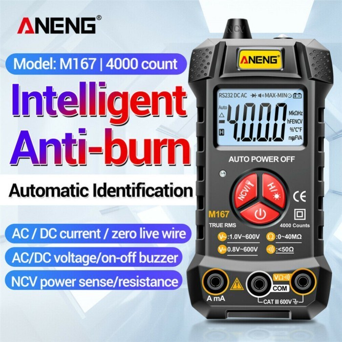 Jual Alat Ukur Tes Tegangan Arus Listrik Digital Multimeter True RMS ...