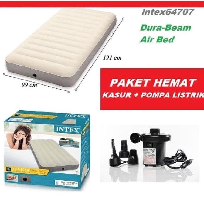 Jual Kasur Angin HIGH QUALITY - INTEX DURA BEAM TWIN + POMPA LISTRIK | Shopee Indonesia