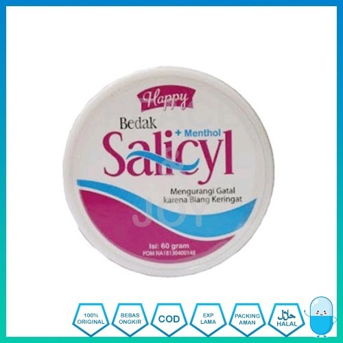 Jual BEDAK HAPPY SALICYL + MENTHOL 60 GR MEREDAKAN GATAL KARENA BIANG ...