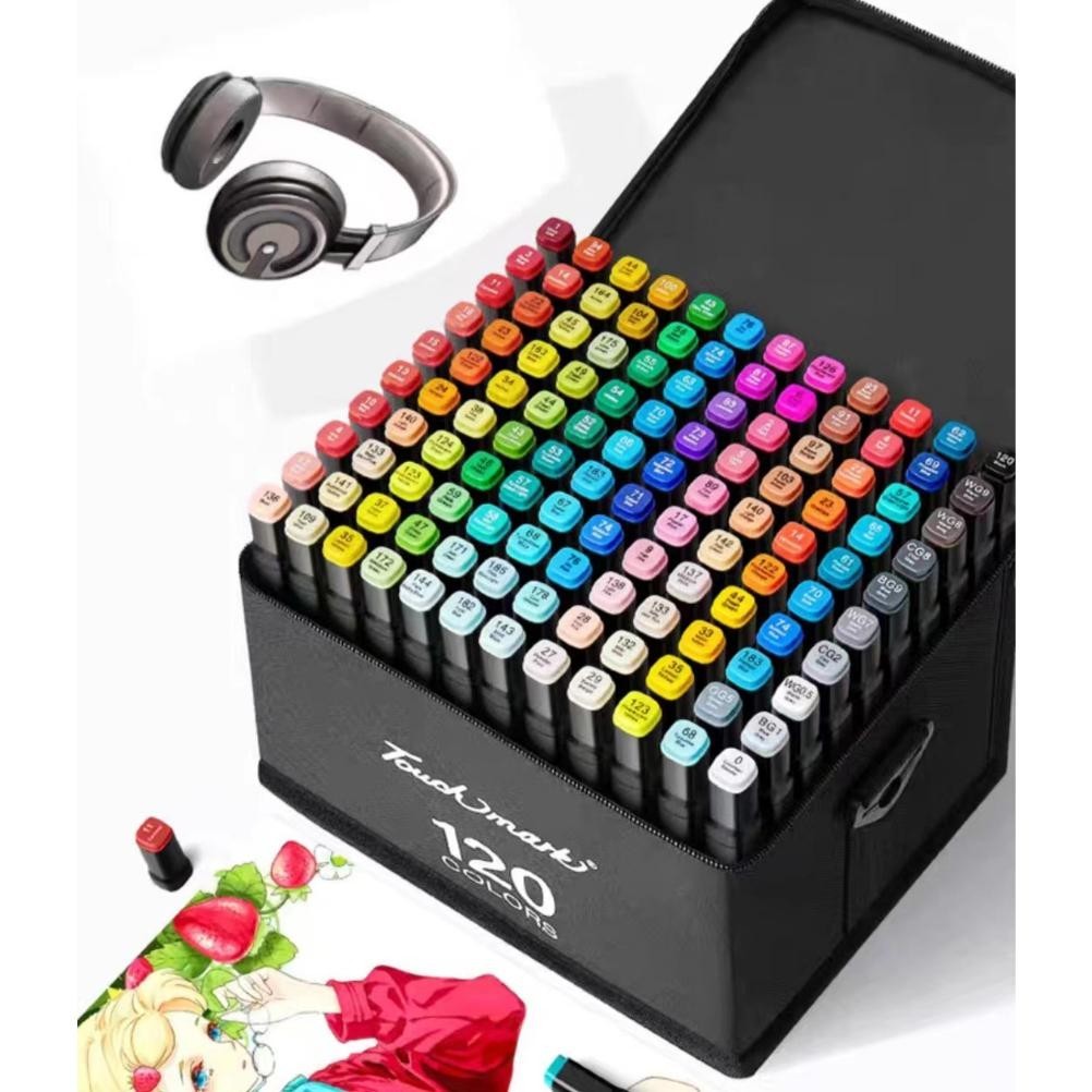 Jual Spesial 120Warna Aimilo Spidol Warna Warni 1 Set Sketch Marker 2 ...