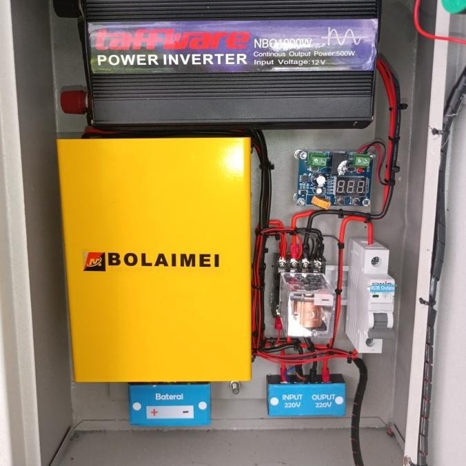 Jual box panel backup 500w inverter PSW 1000w 12v to 220v otomatis ...