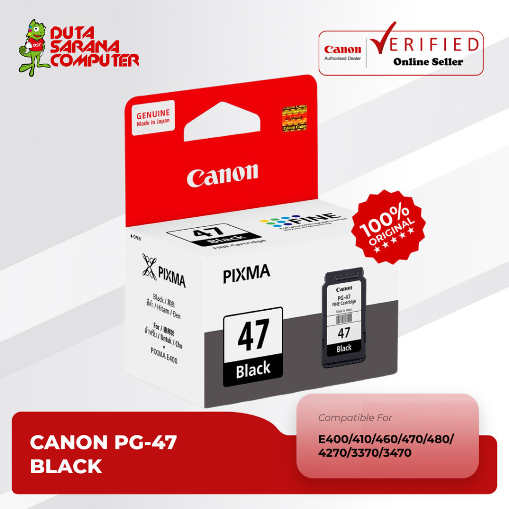 Jual CANON BLACK INK CARTRIDGE PG-47 | Shopee Indonesia