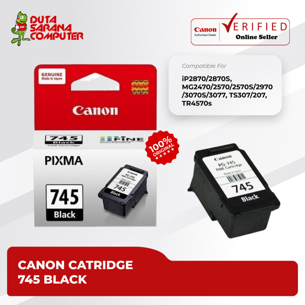 Jual CANON PG-745 BLACK INK CARTRIDGE ORIGINAL | Shopee Indonesia