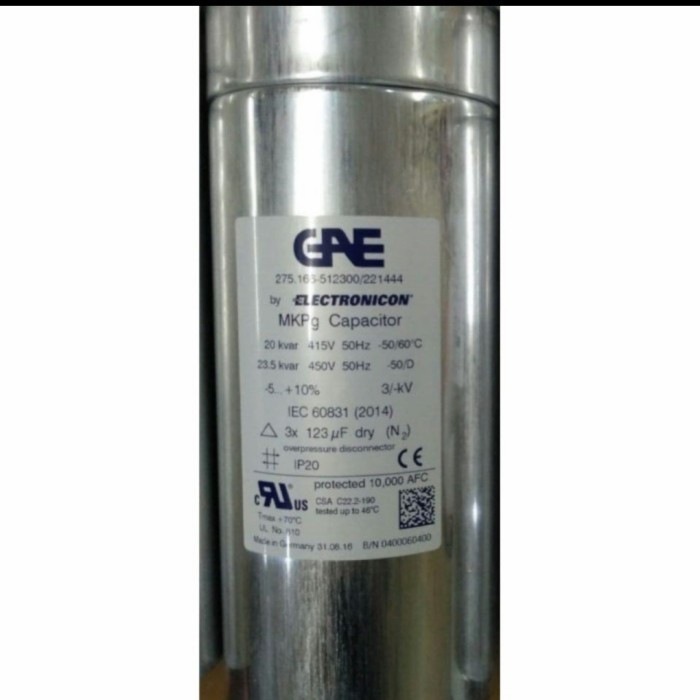 Jual Kapasitor Bank Gae Mkpg 20Kvar Capacitor Bank Gae Mkp 20 Kvar 415V Gae Ori | Shopee Indonesia