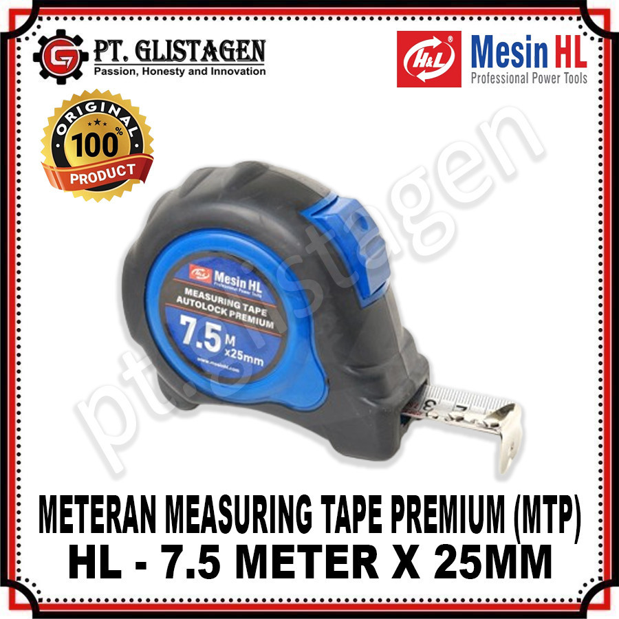Jual HL Meteran Measuring Tape Premium Body Karet MTP 7.5 Mtr x 25mm ...