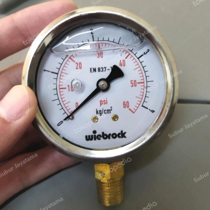 Jual Pressure Gauge Raket Stainless 4 " Inchi 4 Bar 60 Psi | Shopee Indonesia