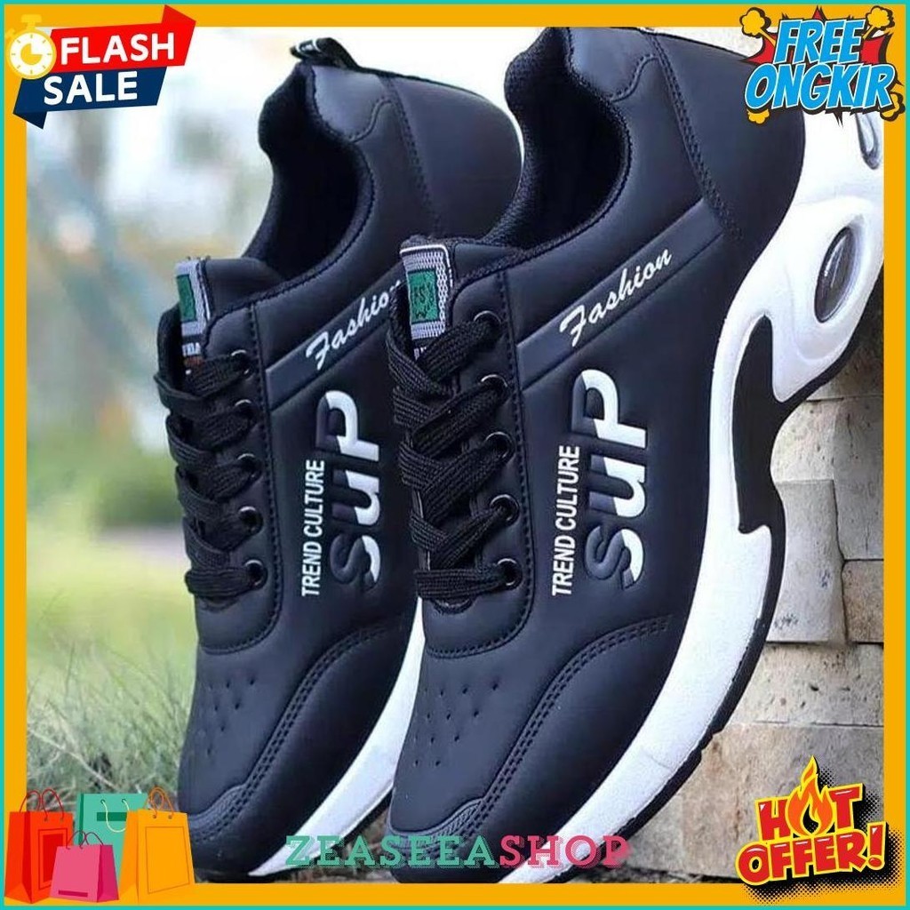 Jual {Cod} Sepatu Sneakers Sup Pria Sepatu Sport Pria & Wanita Sepatu White Black & Blue (Order ...