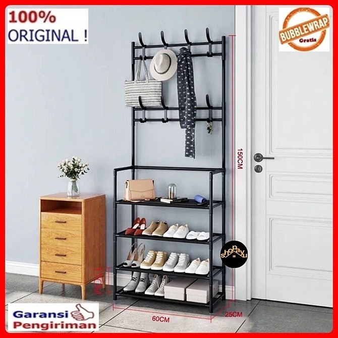 Jual Stand Hanger Rak Sepatu Penyimpanan Tempat Topi Rak Pakaian ...
