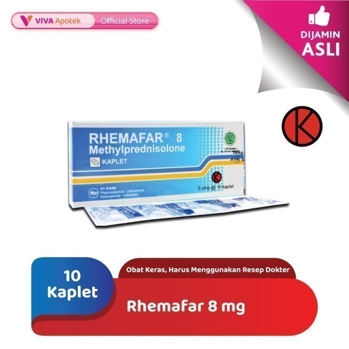 Jual Rhemafar 8 mg / Methylprednisolone / Radang / Alergi (10 Kaplet ...