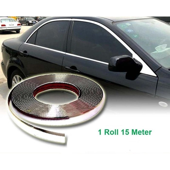 Jual List Chrome Variasi Mobil Body Eksterior Interior Moulding 20Mm X ...