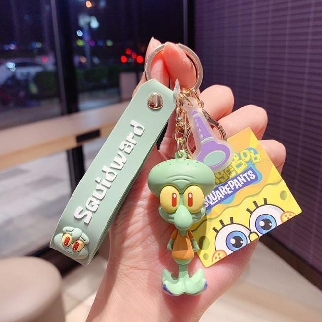 Jual ew-45 Gantungan Kunci Keychain Spongebob Squidward Sandy Patrick ...