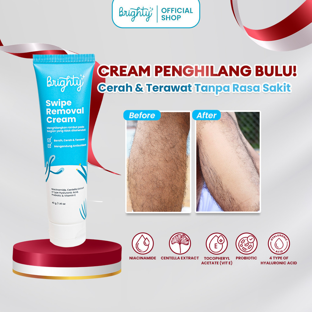 Jual Brighty Swipe Removal Cream Waxing Ketiak Perontok Bulu Permanen ...