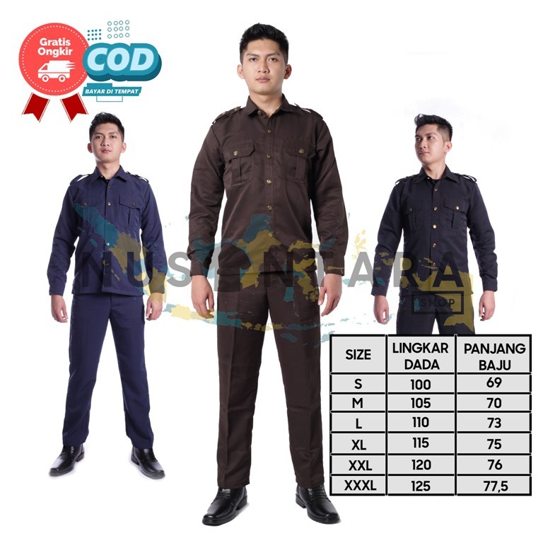 Jual Seragam Kerja // Seragam Safari Security Satpam/ Baju Driver ...