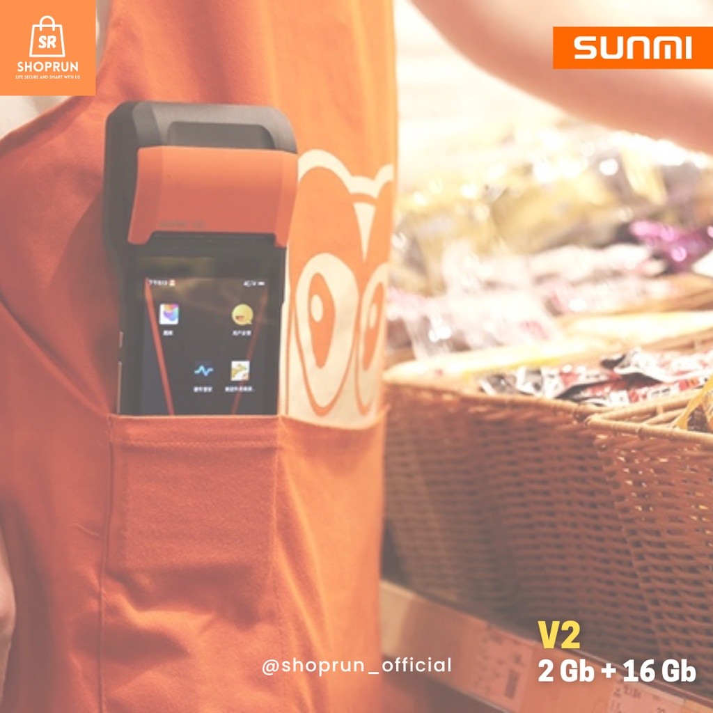 Jual Mesin Kasir Android Sunmi V2 2+16 4G LTE/WIFI Thermal Printer Support Print Automatis ...
