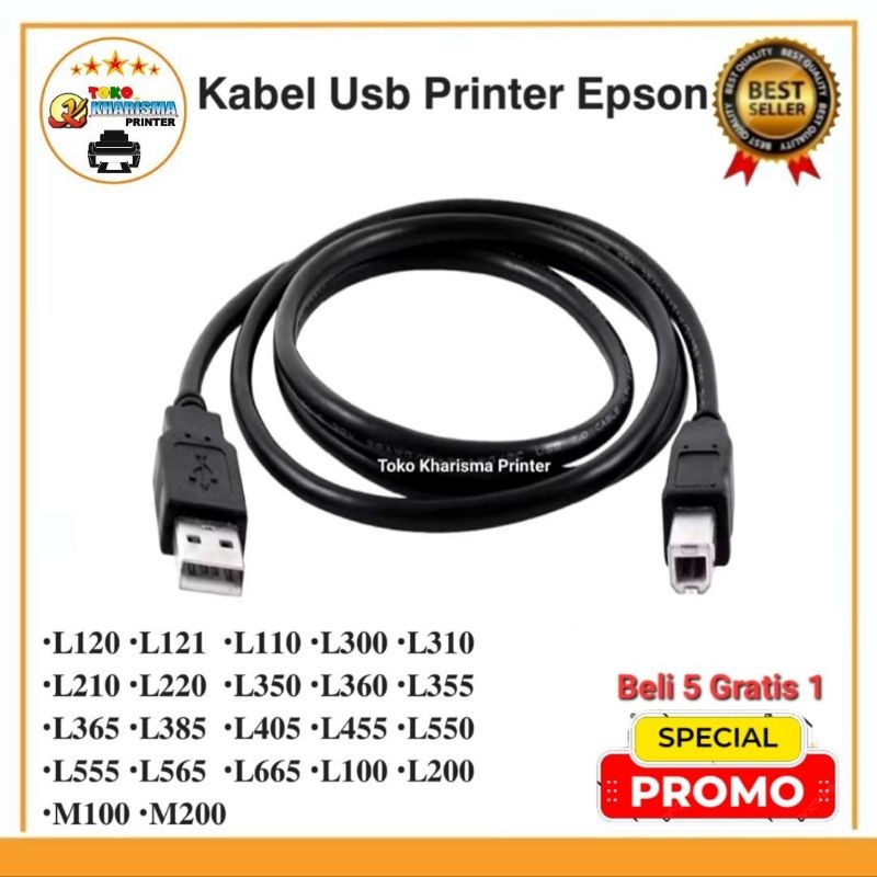 Jual Kabel Usb Printer Epson L120 L121 L110 L300 L310 L210 L220 L350 ...