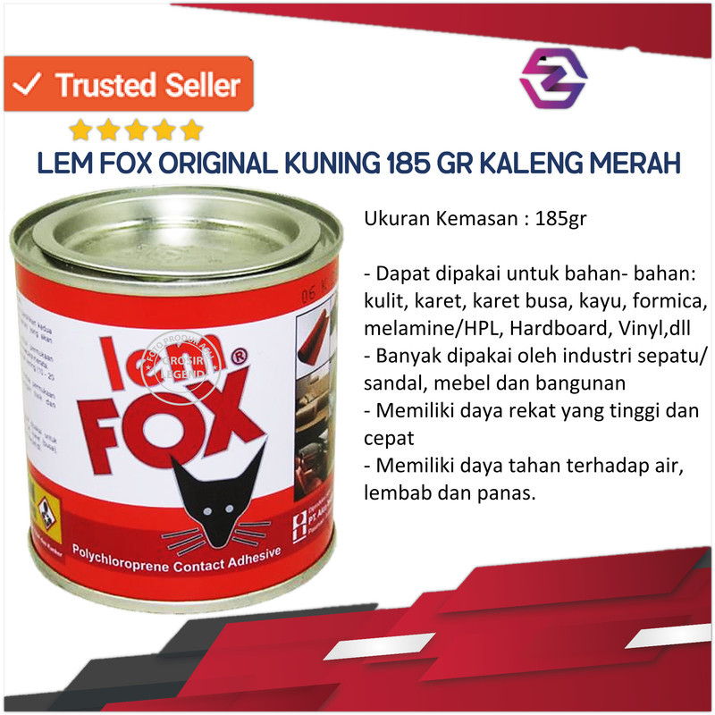 Jual Lem Fox original Kuning kemasan Kaleng Merah - 185gr | Shopee ...