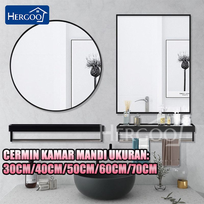 Jual 【Garansi】Cermin Kamar Mandi Cermin Gantung Dinding Bulat & Persegi ...