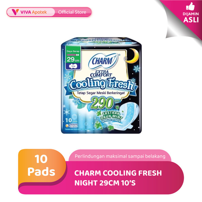 Jual Charm Cooling Fresh Night 29 cm Pembalut Wanita (10 Pads) | Shopee ...