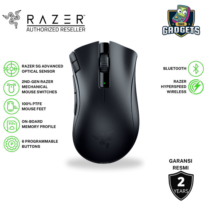 Jual Terbagus Razer Deathadder V2 X Hyperspeed - Ergonomic Wireless ...