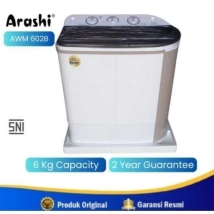 Jual Mesin Cuci 2 Tabung Arashi Awm 602B 6 Kg - Arashi Laundry Awm 602 B Siap Kirim! | Shopee ...