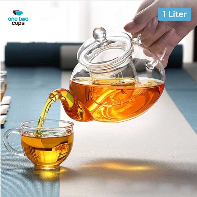 Jual One Two Cups Teko Teh Kaca Tahan Panas Api with Saringan Glass Teapot 600ml | Shopee Indonesia