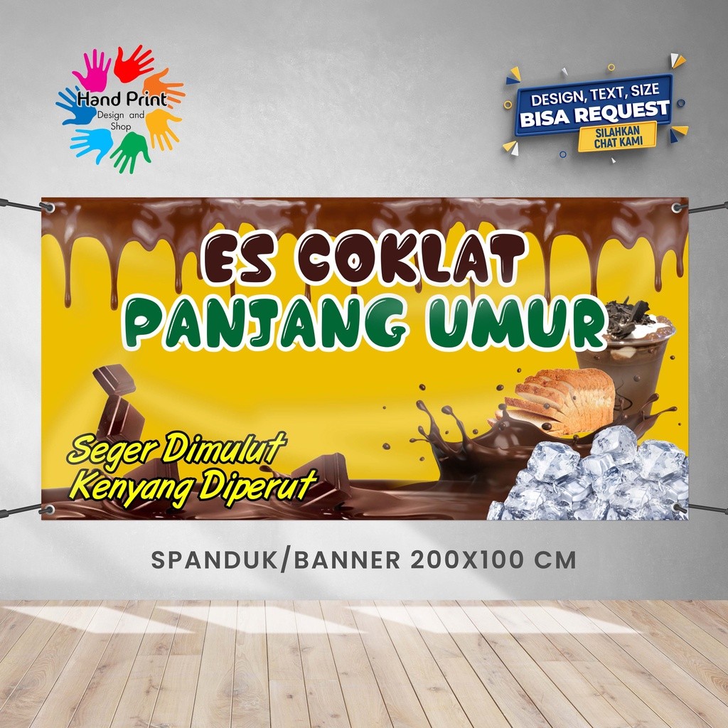 Jual Spanduk Banner Es Coklat Panjang Umur Minuman Segar Ukuran 200x100 ...
