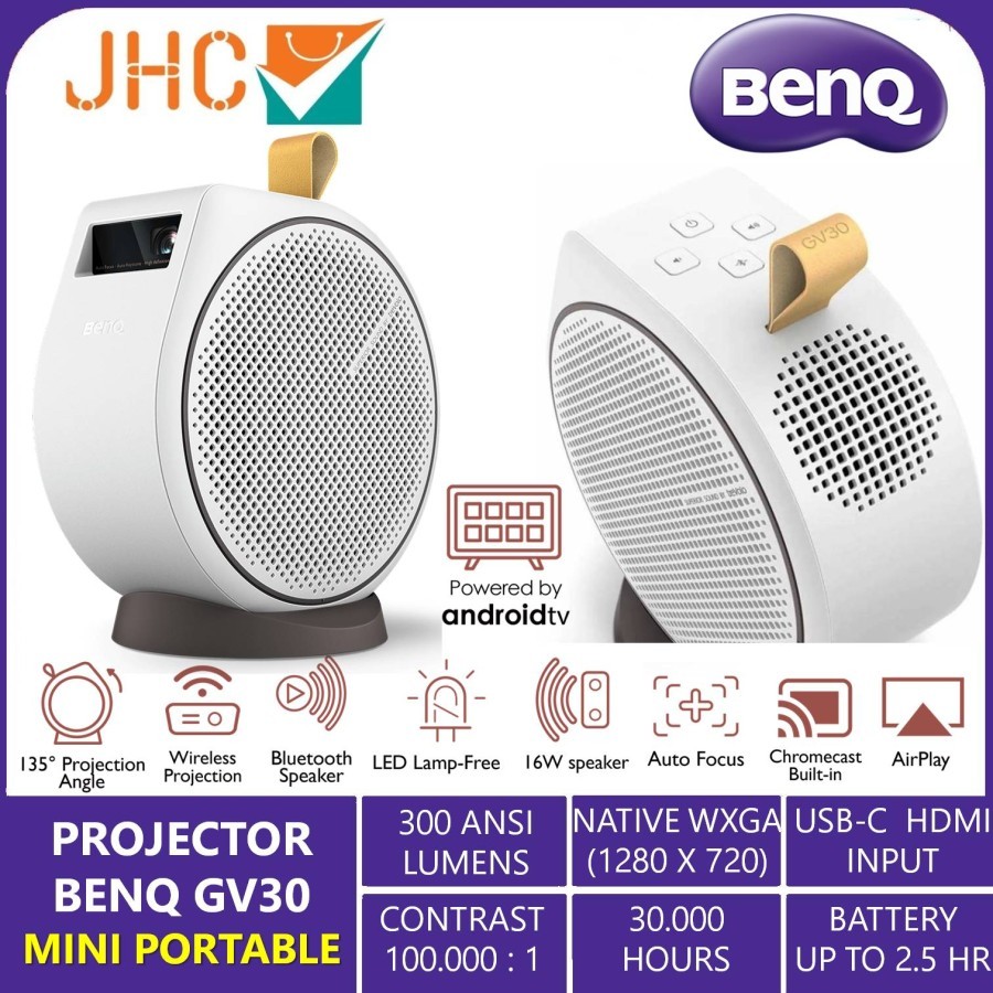 Jual Proyektor Mini BENQ Portable GV30 Bluetooth Speaker HDMI USB-C ...